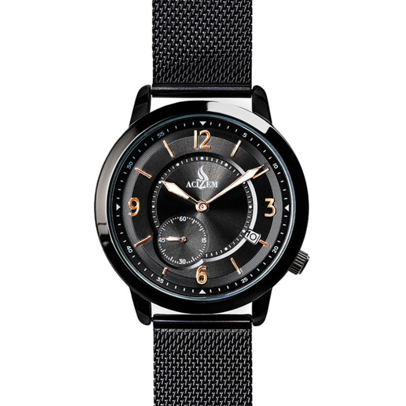 Squint S302A | Black Dial | Steel-Mesh Strap – ACIZEM Watches